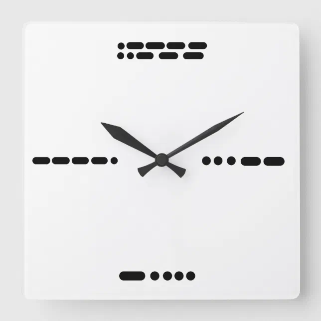 Morse Code Clock 3, 6, 9, 12 | Zazzle