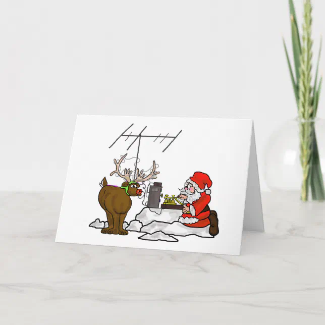 Morse Code CW Santa Christmas Card to Customize! | Zazzle