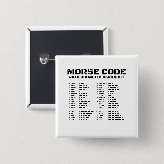 Morse Code NATO Phonetic Alphabet Button | Zazzle