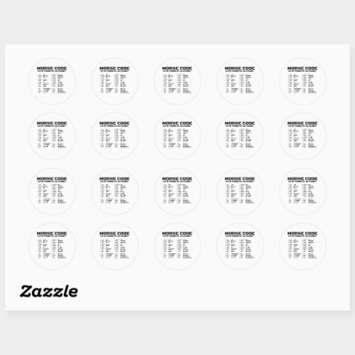 Morse Code NATO Phonetic Alphabet Classic Round Sticker | Zazzle