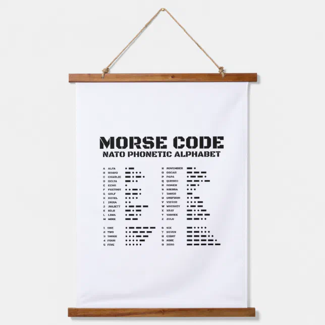 Morse Code NATO Phonetic Alphabet Hanging Tapestry | Zazzle