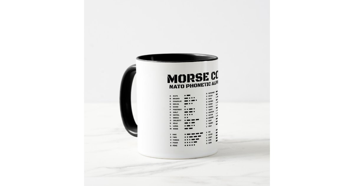 Morse Code NATO Phonetic Alphabet Mug | Zazzle