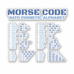 Morse Code NATO Phonetic Alphabet Sticker | Zazzle