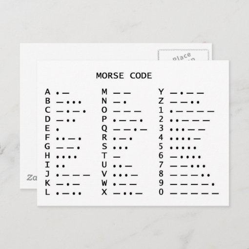 MORSE CODE POSTCARD | Zazzle