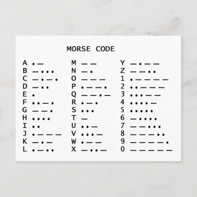 MORSE CODE POSTCARD | Zazzle