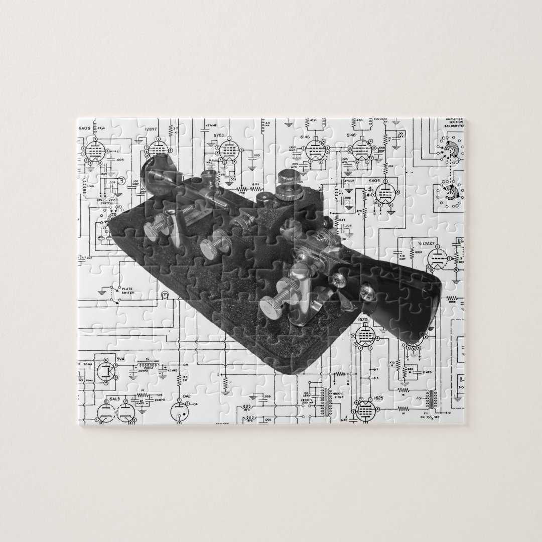 Morse Code Radio Key Schematic Jigsaw Puzzle | Zazzle