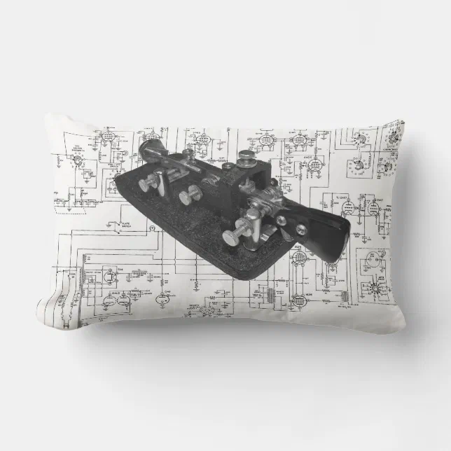Morse Code Radio Key Schematic Lumbar Pillow | Zazzle