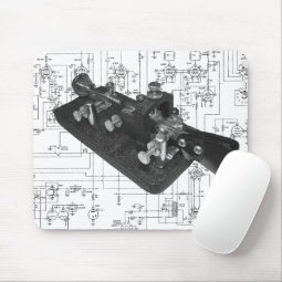 Morse Code Radio Key Schematic Mouse Pad | Zazzle