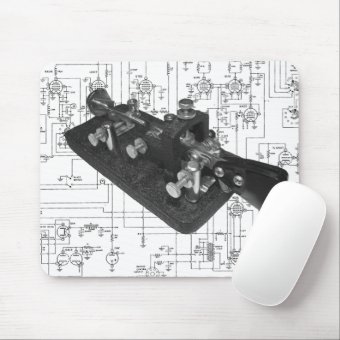 Morse Code Radio Key Schematic Mouse Pad | Zazzle