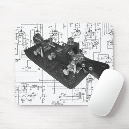 Morse Code Radio Key Schematic Mouse Pad | Zazzle