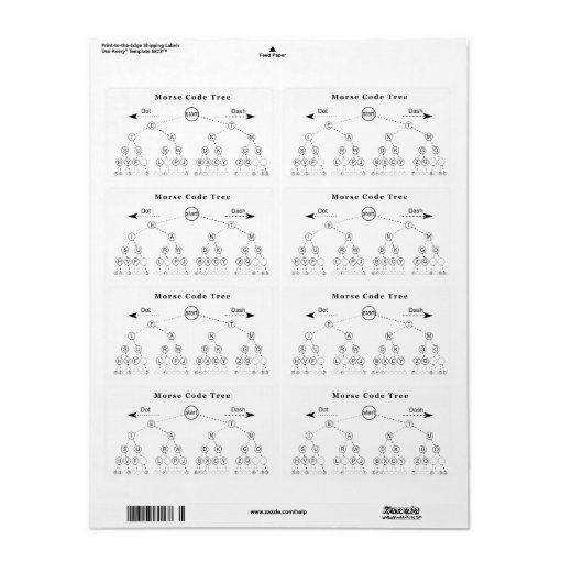 Morse Code Tree Diagram Label | Zazzle