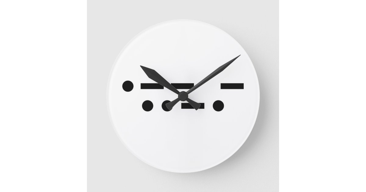 Morse Code wtf Round Clock | Zazzle