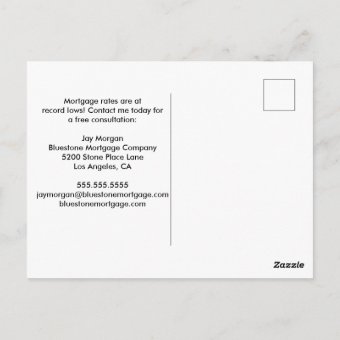 Mortgage Company Refinance Your Home Marketing Postcard | Zazzle