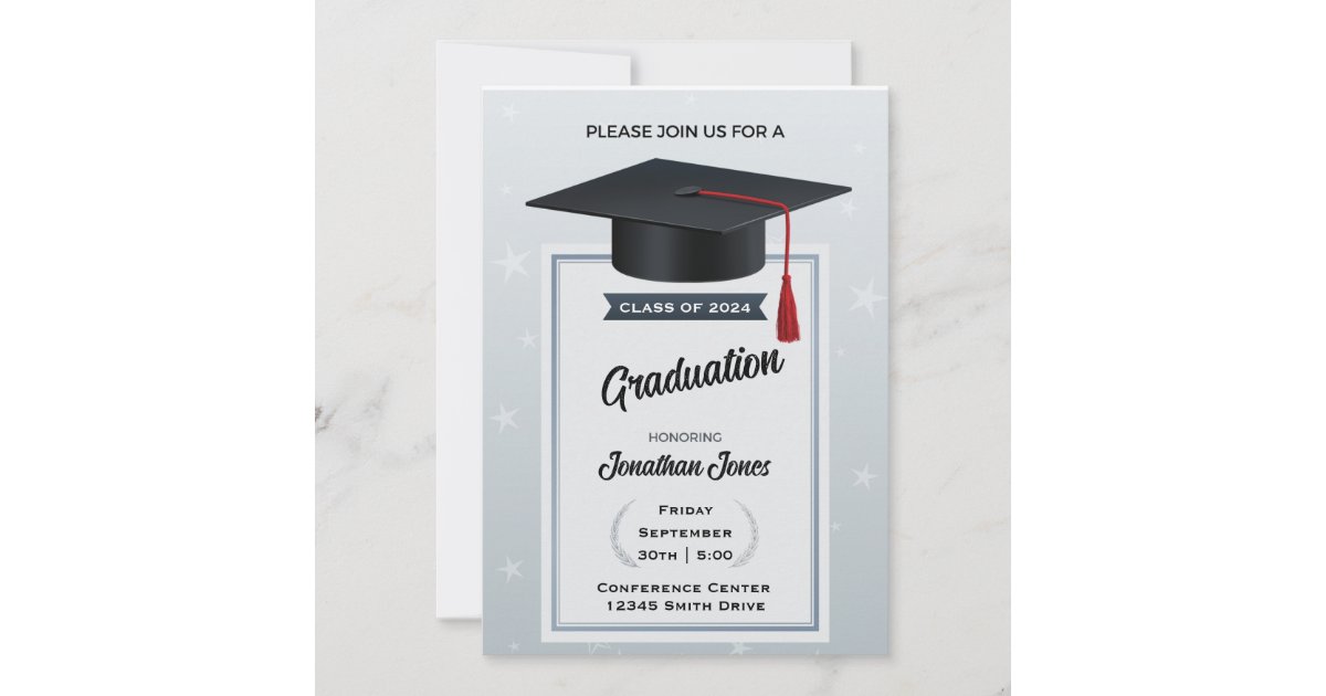 Mortorboard and Tassel | Graduation Invitation | Zazzle