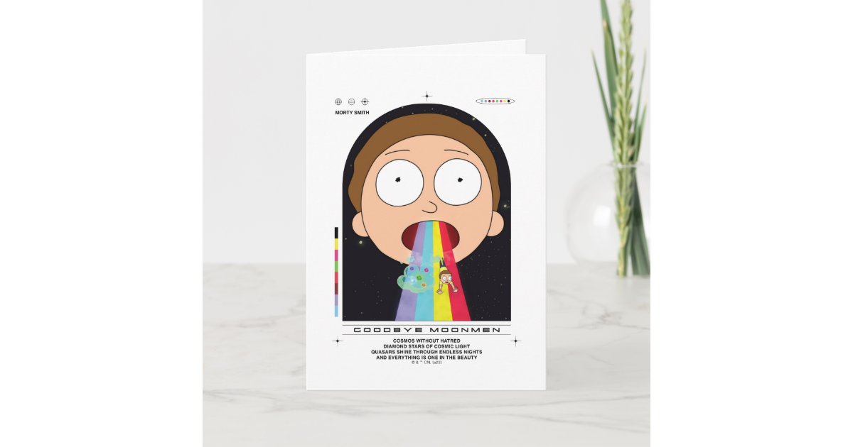 Morty Goodbye Moonmen Quote Graphic Card | Zazzle