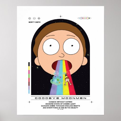 Morty Goodbye Moonmen Quote Graphic Poster | Zazzle