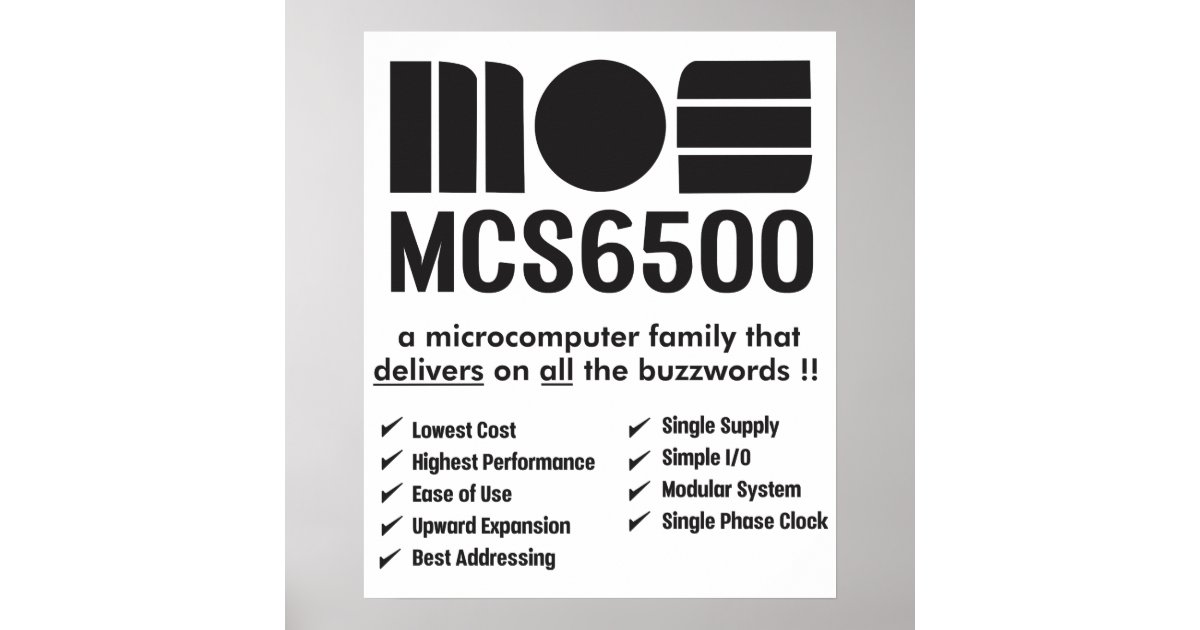 MOS 6500 Family of Microprocessors Poster | Zazzle