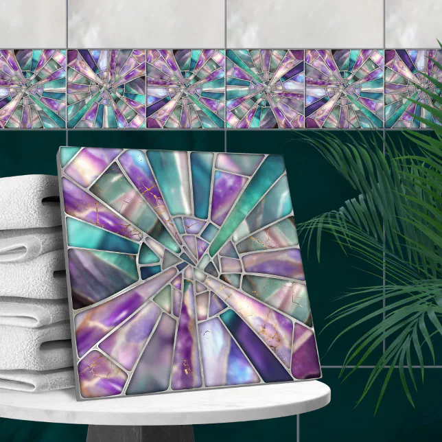 Mosaic Art - Dreamy Fluorite Ceramic Tile | Zazzle