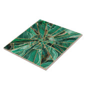 Mosaic Art - Green Marble Malachite and gold Ceramic Tile | Zazzle