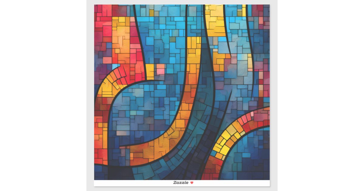 Mosaic Art Vinyl Sticker | Zazzle