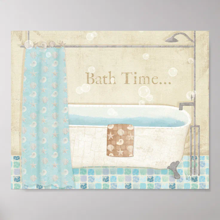Mosaic Bathroom Poster | Zazzle