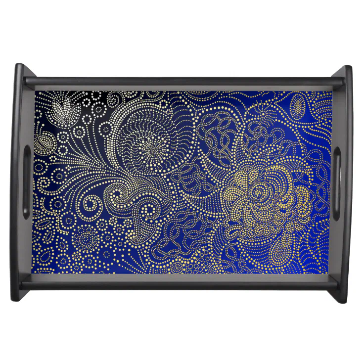 Mosaic, Blue, serving tray | Zazzle