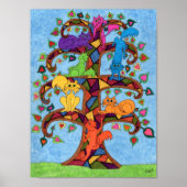 Mosaic Cat Tree of Life Poster | Zazzle