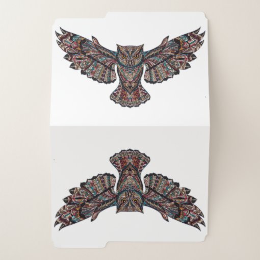 Mosaic colorful Owl File Folder | Zazzle