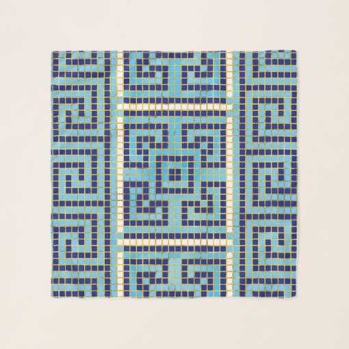 Mosaic Greek Meander Greek Key Ornament Scarf | Zazzle