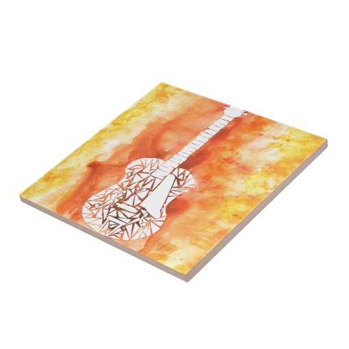 Mosaic Guitar Tile | Zazzle