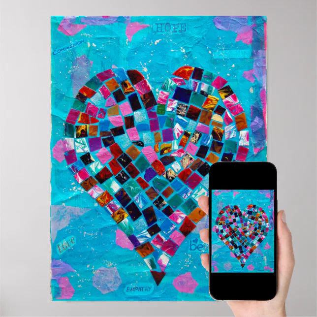 Mosaic Heart Collage Poster | Zazzle