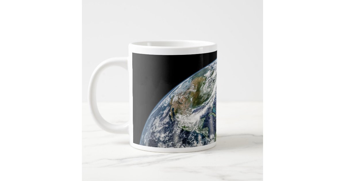 Mosaic Image Of Planet Earth With 3 Hurricanes Giant Coffee Mug | Zazzle
