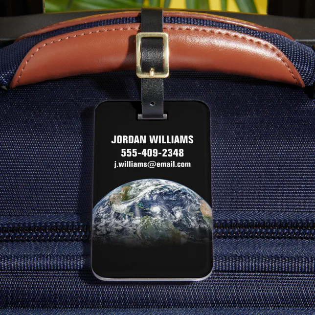 Mosaic Image Of Planet Earth With 3 Hurricanes Luggage Tag | Zazzle