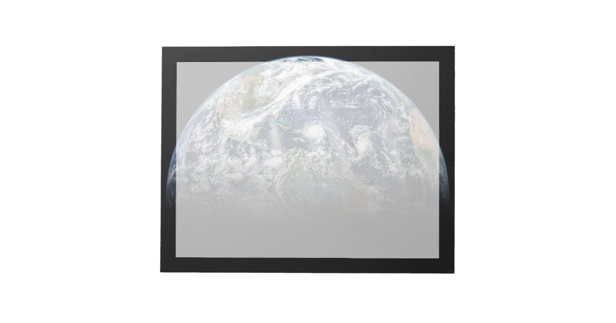 Mosaic Image Of Planet Earth With 3 Hurricanes Notepad | Zazzle
