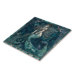 Mosaic Mermaid Ceramic Tile | Zazzle
