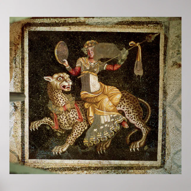 Mosaic of Dionysus riding a Leopard c.180 AD Poster | Zazzle