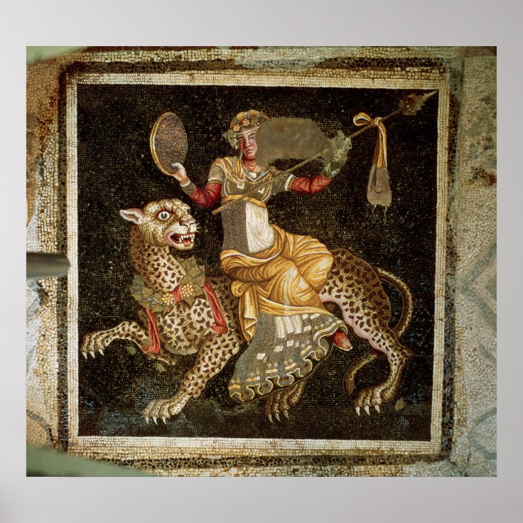 Mosaic of Dionysus riding a Leopard c.180 AD Poster | Zazzle