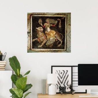 Mosaic of Dionysus riding a Leopard c.180 AD Poster | Zazzle