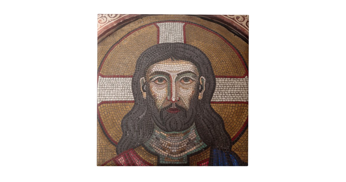 Mosaic Of Jesus Tile | Zazzle