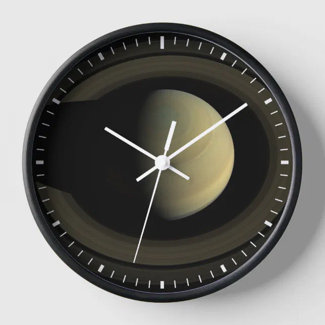 Mosaic Of Planet Saturn And Its Main Rings. Clock | Zazzle