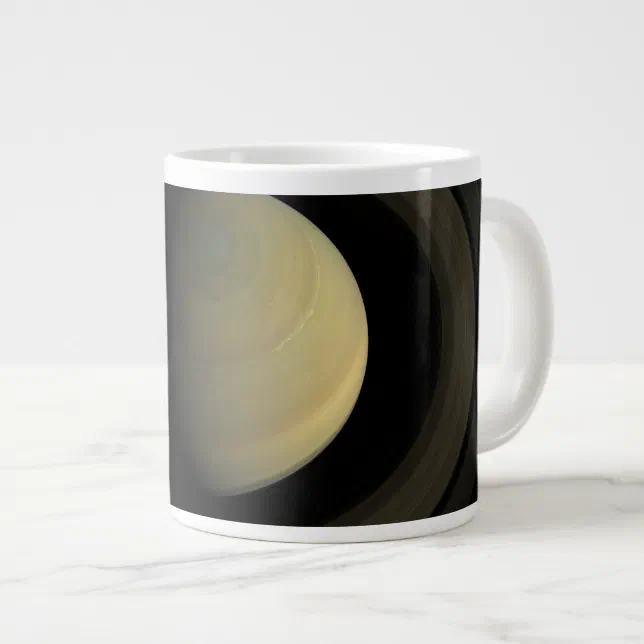 Mosaic Of Planet Saturn And Its Main Rings. Giant Coffee Mug | Zazzle