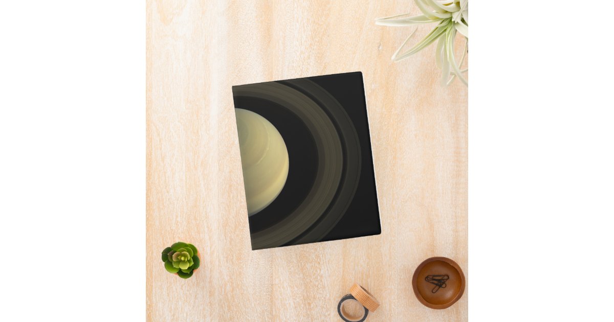 Mosaic Of Planet Saturn And Its Main Rings. Mini Binder | Zazzle