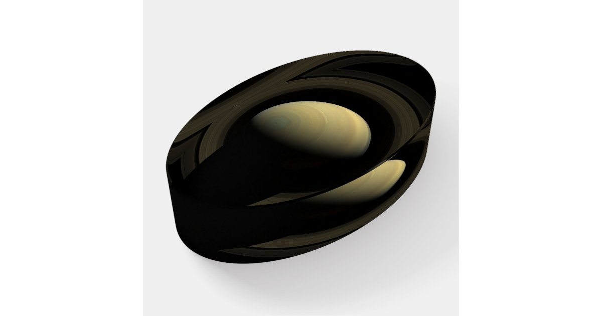 Mosaic Of Planet Saturn And Its Main Rings. Paperweight | Zazzle