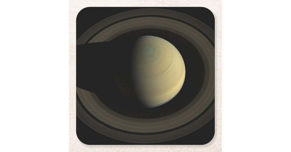 Mosaic Of Planet Saturn And Its Main Rings. Square Paper Coaster | Zazzle