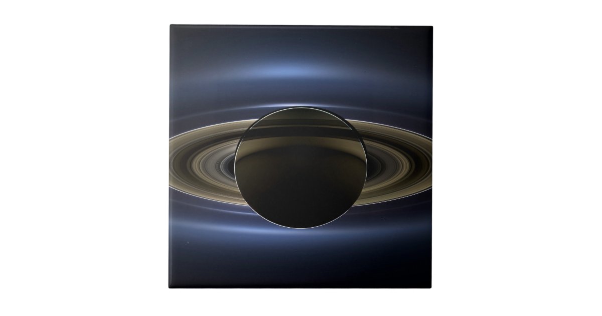 Mosaic Of The Saturn System Backlit By The Sun. Ceramic Tile | Zazzle
