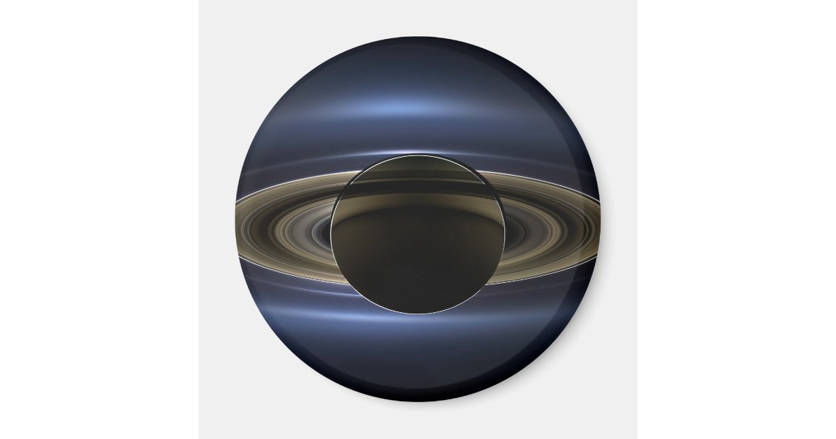 Mosaic Of The Saturn System Backlit By The Sun. Magnet | Zazzle