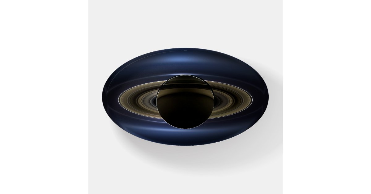 Mosaic Of The Saturn System Backlit By The Sun. Paperweight | Zazzle