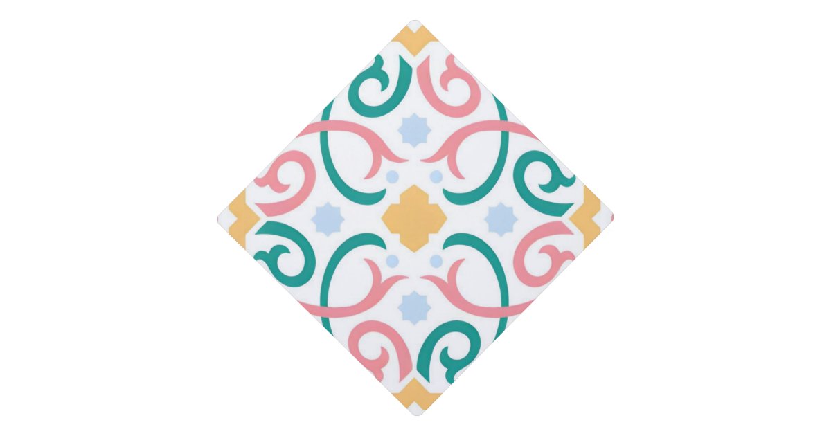 Mosaic/pastel/spring graduation cap topper | Zazzle