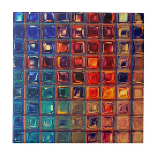 Mosaic Rainbow | Bold Colorful Abstract Tile | Zazzle