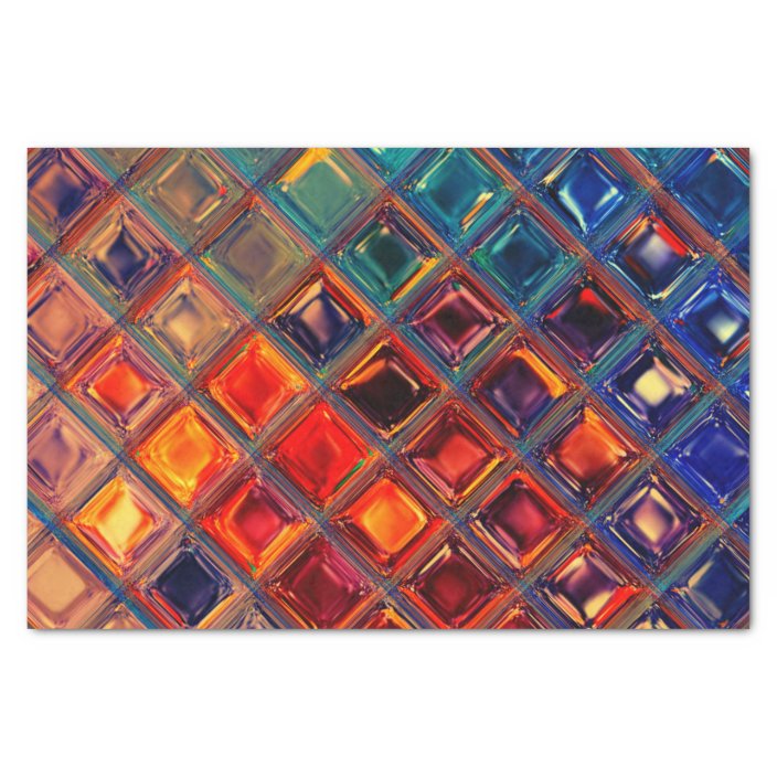 Mosaic Rainbow | Bold Colorful Abstract Tile Tissue Paper | Zazzle.com